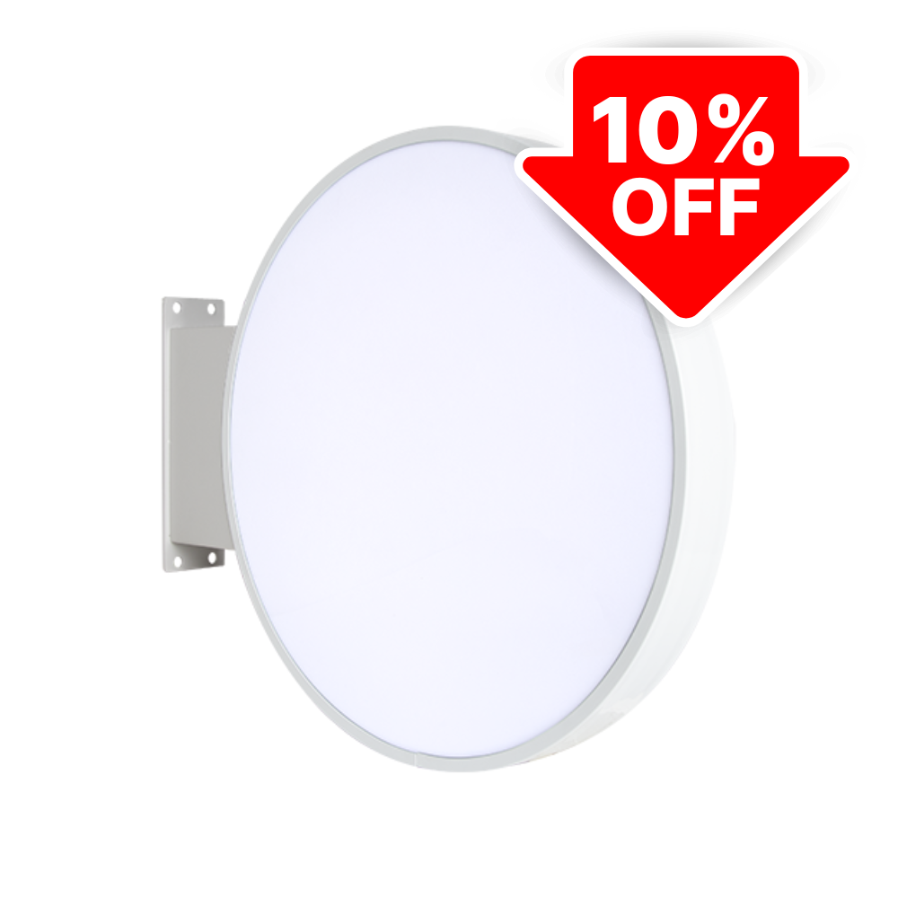 Illuminated round projecting sign | SIGN24H™ 👉 Professionals Only